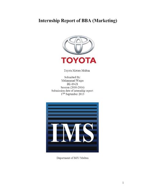 waqas toyota internship report toaz pdf