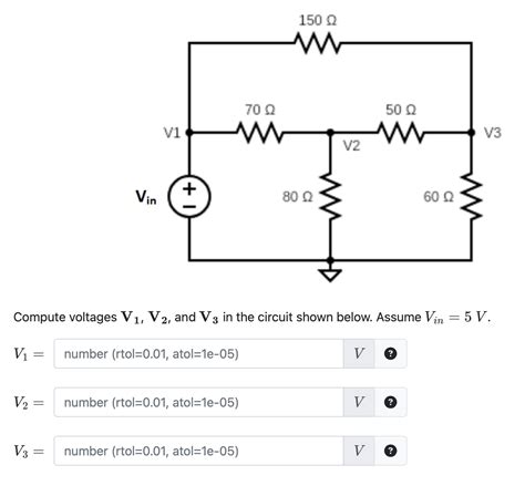Solved Compute Voltages V V And V In The Circuit Shown Chegg Com