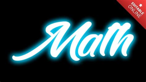 Math Super Neon Text Effect Generator
