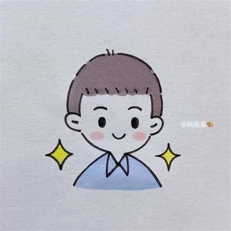 小男孩简笔画帅气上半身 小男孩简笔画帅气上半身图片 画趣文库（我爱生活）