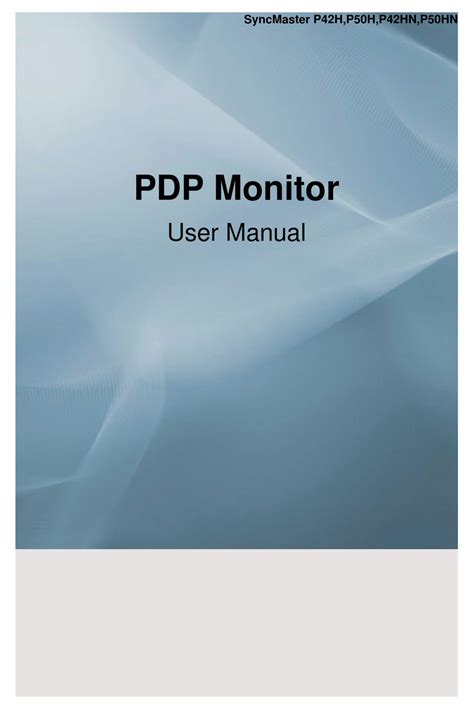 Samsung Syncmaster P Hn Monitor User Manual Manualslib