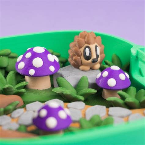 🍄 Pocket Blob Mushroom Forest Mini Playset Art Toy With Latching Case・ 3d File For 3d Printing