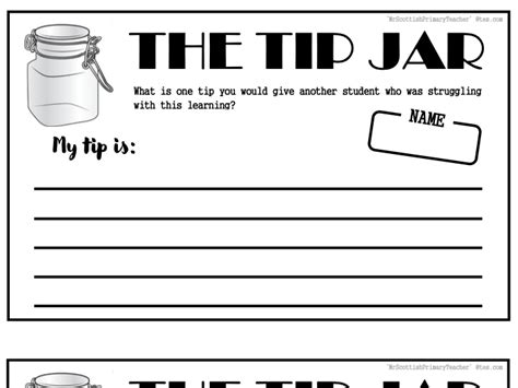 Exit Pass Plenary Card Tip Jar Teaching Resources Exit Pass Plenary Card Tip Jar Teaching Resources