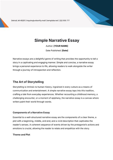Free Narrative Essay Templates Editable And Printable