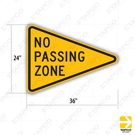 W14 3 No Passing Zone Sign Standard Traffic Signs Tapco