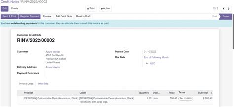 Credit Notes In Odoo 15 Accounting How To Create Credit Note In Odoo 15