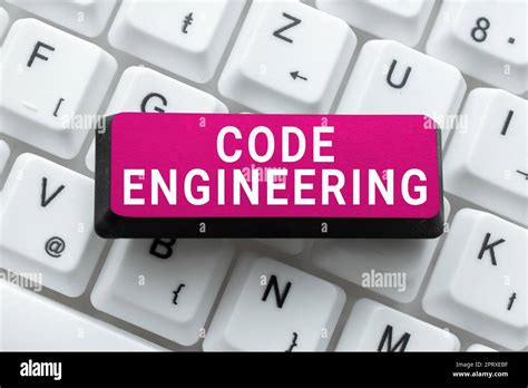 Writing Displaying Text Code Engineering Word Written On Application