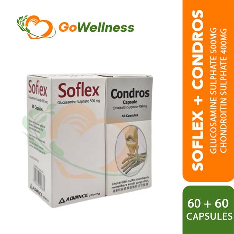 Soflex Glucosamine Sulphate 500mg Condros Chondroitin Sulphate 400mg