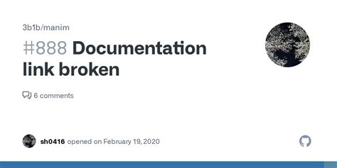 Documentation Link Broken · Issue 888 · 3b1bmanim · Github