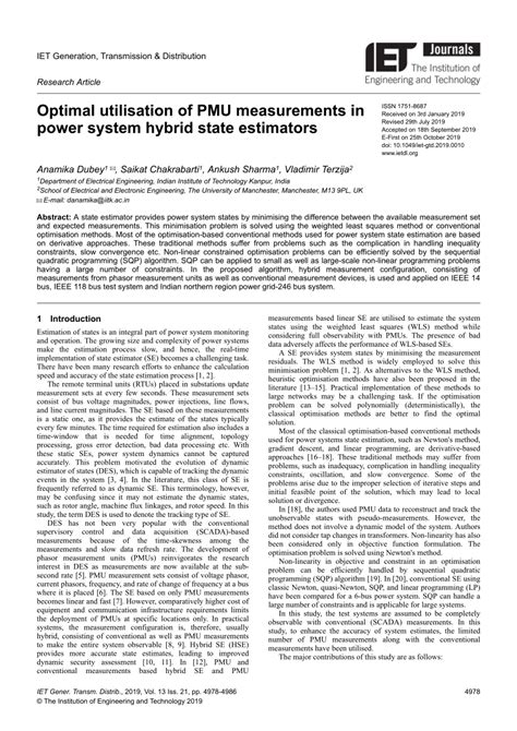 Optimal Utilization Of Pmu Measurements In Power System Hybrid State Estimators Request Pdf