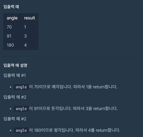 [프로그래머스] 문제 풀이 각도기