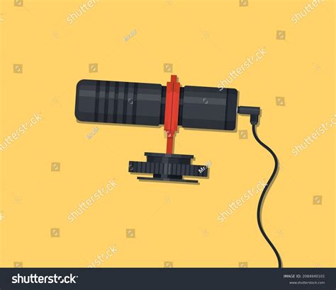 Vector Illustration Shotgun Microphone Minimalism Style Stock Vector Royalty Free