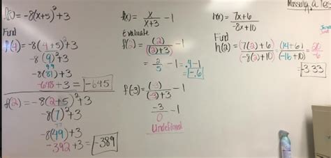 Evaluate In Function Notation