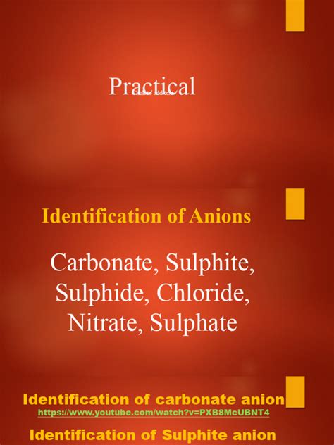 Practicles Identification Of Anions Pdf Salt Chemistry Precipitation Chemistry