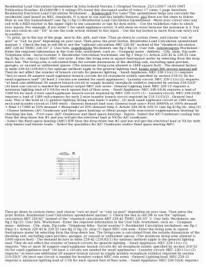 Fillable Online Residential Electrical Load Calculation Worksheet Pdf Fax Email Print PdfFiller