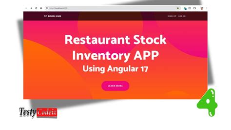 angular 17 restaurant stock inventory project from scratch home page