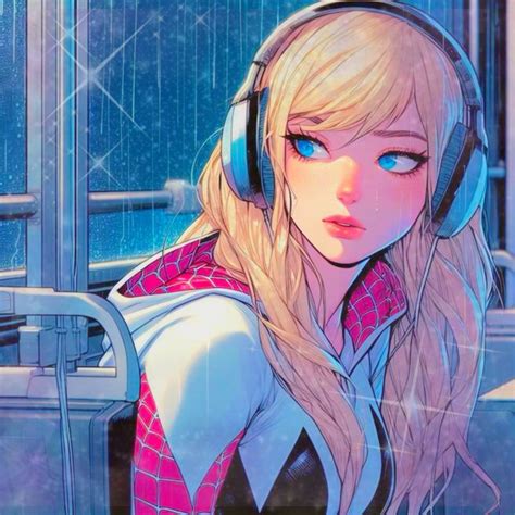 Spidar Gwen Pfp Spiderman Drawing Marvel Spider Gwen Comic Drawing