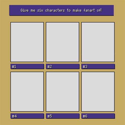 Png 6 Fanarts Template Six Fanarts Challenge — Weasyl