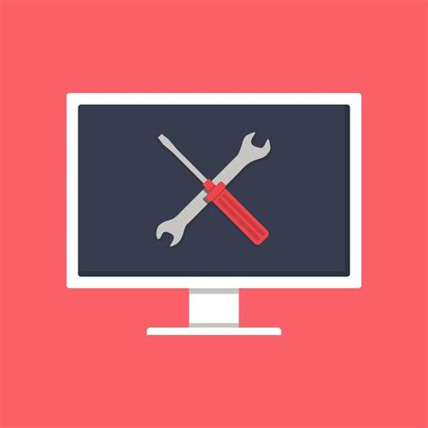 Computer Icon With Wrench And Screwdriver On Screen Computer Repair Services Technical Support