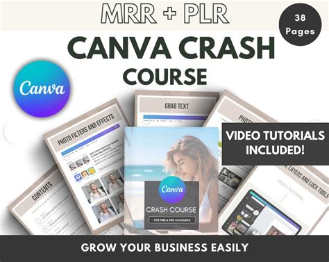 Beginner-friendly Canva Crash Course Ebook: Ready-to-sell Guide With MRR & PLR Resell and Keep ...