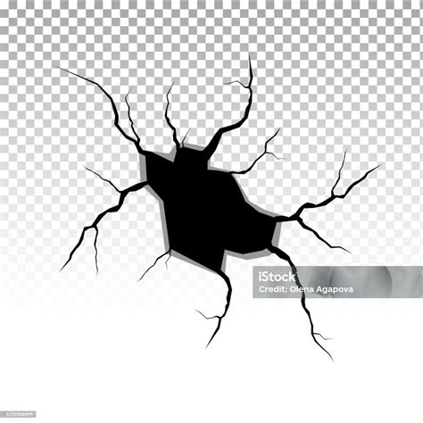 지면 균열 지진 과 지상 균열 구멍 효과 Craquelure 및 손상된 벽 질감 벡터 일러스트레이션은 지진 충돌 파괴 주제에 사용할 수 있습니다 개념에 대한 스톡 벡터 아트
