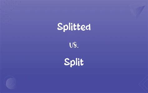 Splitted Vs Split Mastering The Correct Spelling
