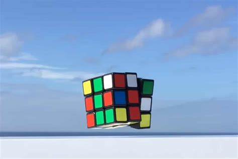 a self solving rubik s cube that floats in the air while solving itself