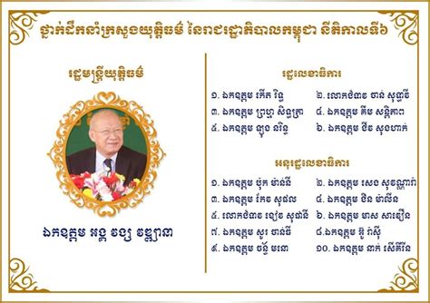 តួនាទី ថ្នាក់ដឹកនាំ ក្រសួងយុត្តិធម៌ រួមទាំង អ្នកនាំពាក្យ ៣ រូប