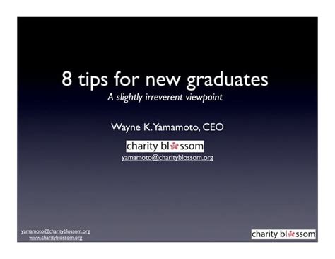 eight tips for new computer science graduates ppt