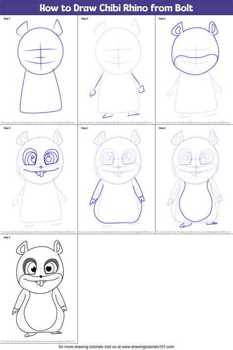 How To Draw Chibi Rhino From Bolt Chibi Characters Step By Step DrawingTutorials Com