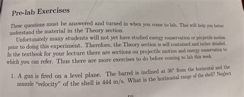 Solved Pre Lab Exercises These Questions Must Be Answered Chegg Com