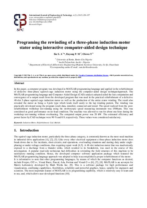 pdf programing the rewinding of a three phase induction motor stator