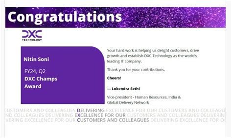 nitin soni on linkedin dxc champsaward