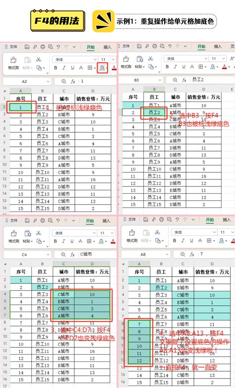 Excel分享16：神奇f4键，重复操作小能手 知乎