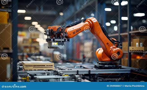 Smart Robot Arm System For Innovative Working At Factory Stock Image Image Of Industrial