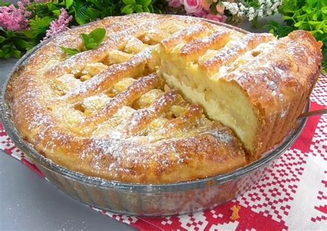 Рецепт шикарного пирога с яблоками и творогом Здесь очень вкусное песочное но при этом мягкое