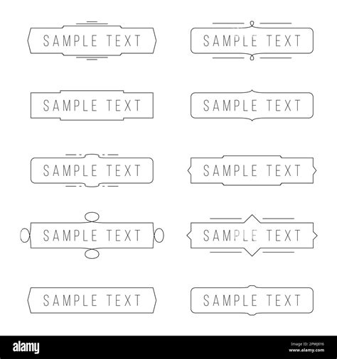 Text Banner Template Simple Text Frame Modern Style Rectangle Thin Line Border Frame For Text
