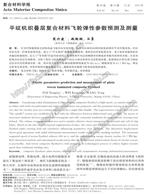 Elastic Parameters Prediction And Measurement Of Plain Woven Laminated