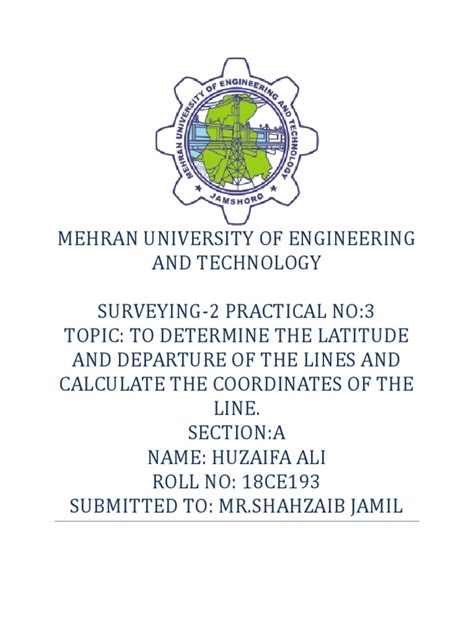 Surveying 2 Practical 3 Pdf Cartesian Coordinate System Surveying