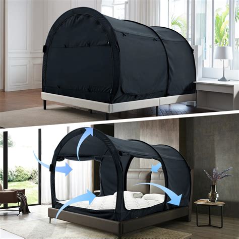 Privacy Pop Up Bed Tent For Twin Portable Tent With Double Doors Easy
