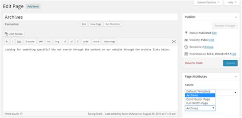 How To Create A WordPress Archives Page