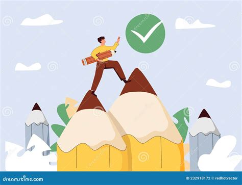 Kpi Concept Key Performance Indicators Employee Evaluation Cartoon