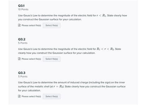 Solved Q3 4 5 Points Use Gauss S Law To Determine The Chegg Com