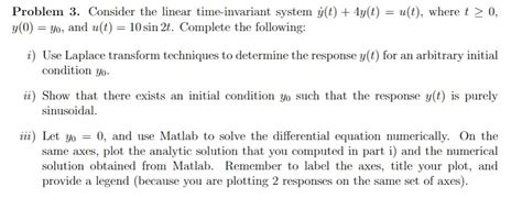 Solved Problem 3 Consider The Linear Time Invariant System