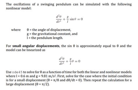 Solved The Oscillations Of A Swinging Pendulum Can Be