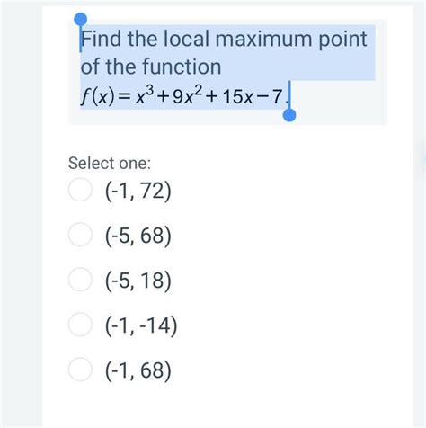 solved find the local maximum point of the function f x x3