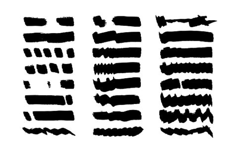 그런 지 분필 선 브러시 스트로크 크레용 연필 밑줄 목탄 직선 수평선을 스케치합니다 낙서 검정 벡터 획 더러운 얼룩 얇고 두껍고 대담한 칸막이 0명에 대한 스톡 벡터 아트