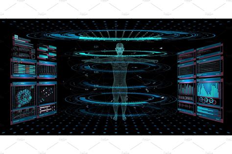 Display Set Of Virtual Interface Healthcare Illustrations ~ Creative Market