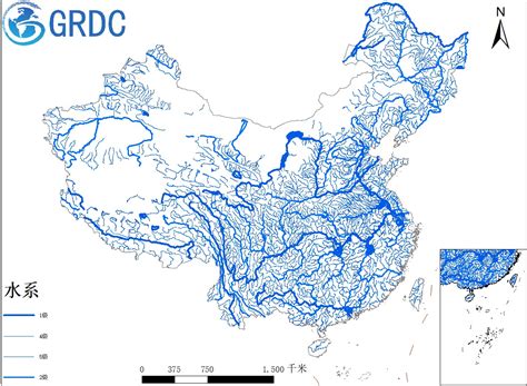 中国主要河流水系数据 地球资源数据云