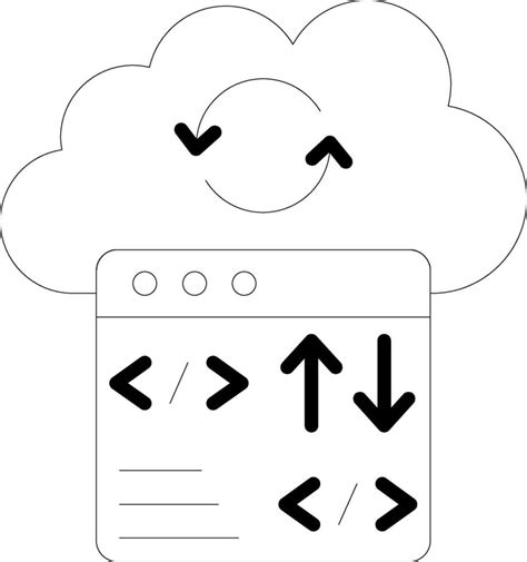 Cloud Coding Line Icon 53675138 Vector Art At Vecteezy